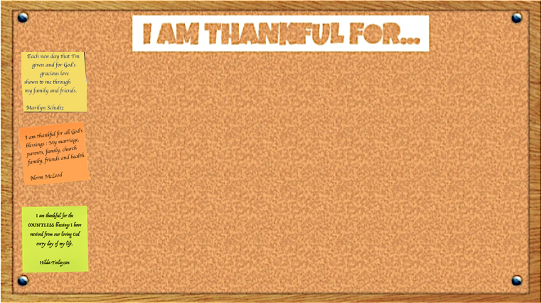 Thankfulness Message Board 2022 | St. Matthew's Evangelical Lutheran ...